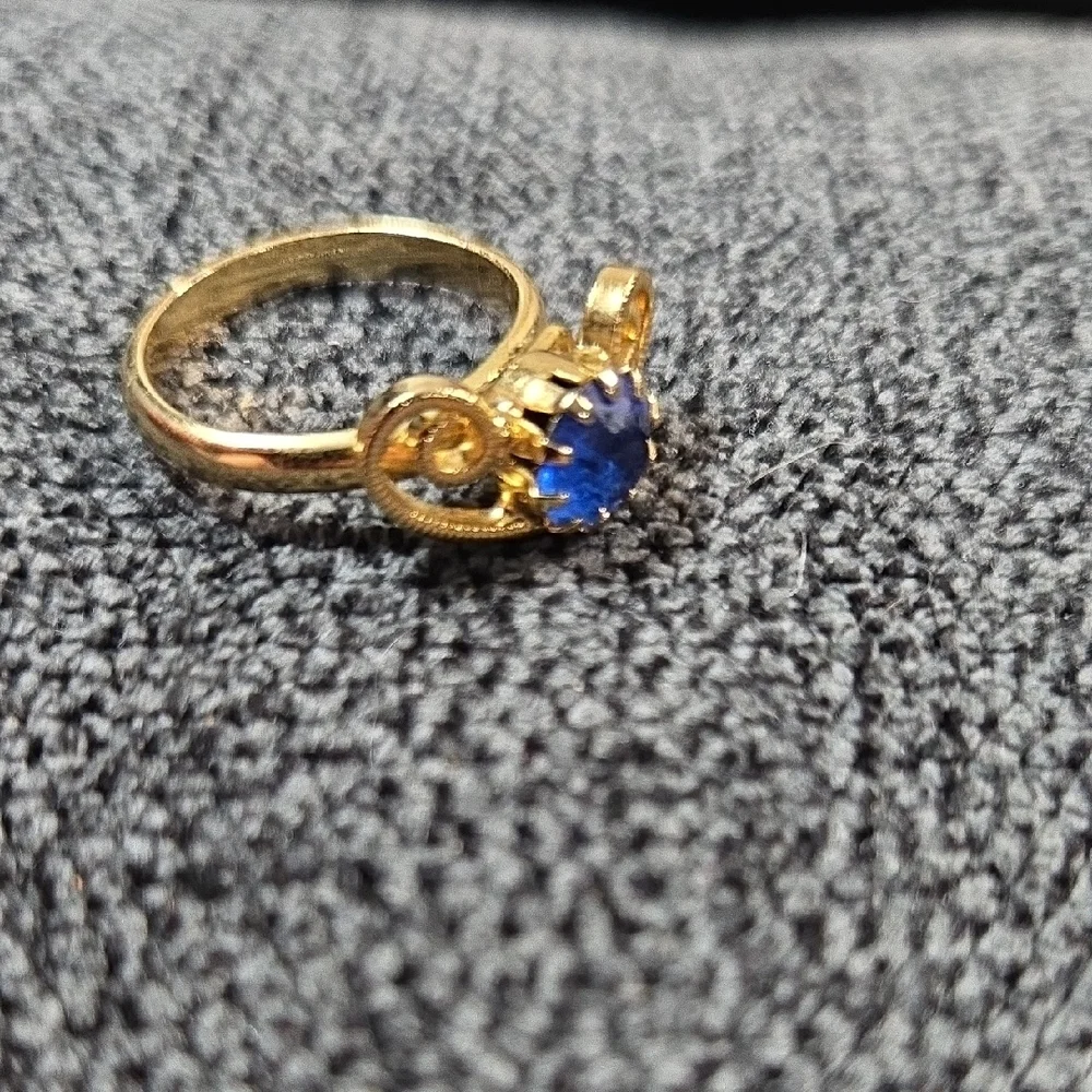 Jewelry | Gold Tone And Blue Stone Ring | Poshmark